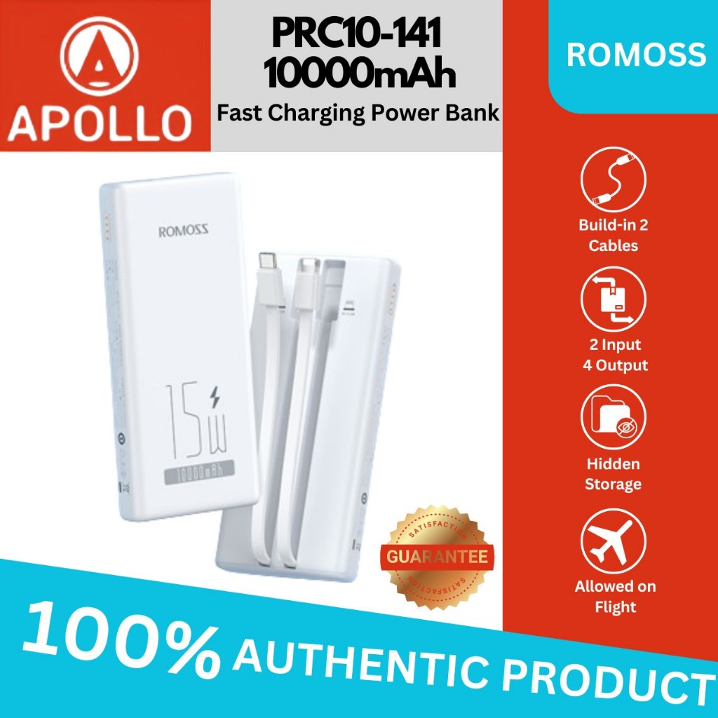 Original Romoss PRC10-141 10000mAh 15W Fast Charging Power bank with ...