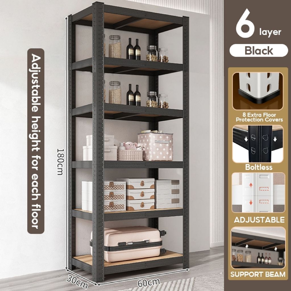 Boltless Steel rack Adjustable Height 6 Layer waterproof stante ...