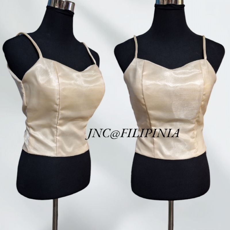 inner blouse strap croptop organza | Shopee Philippines
