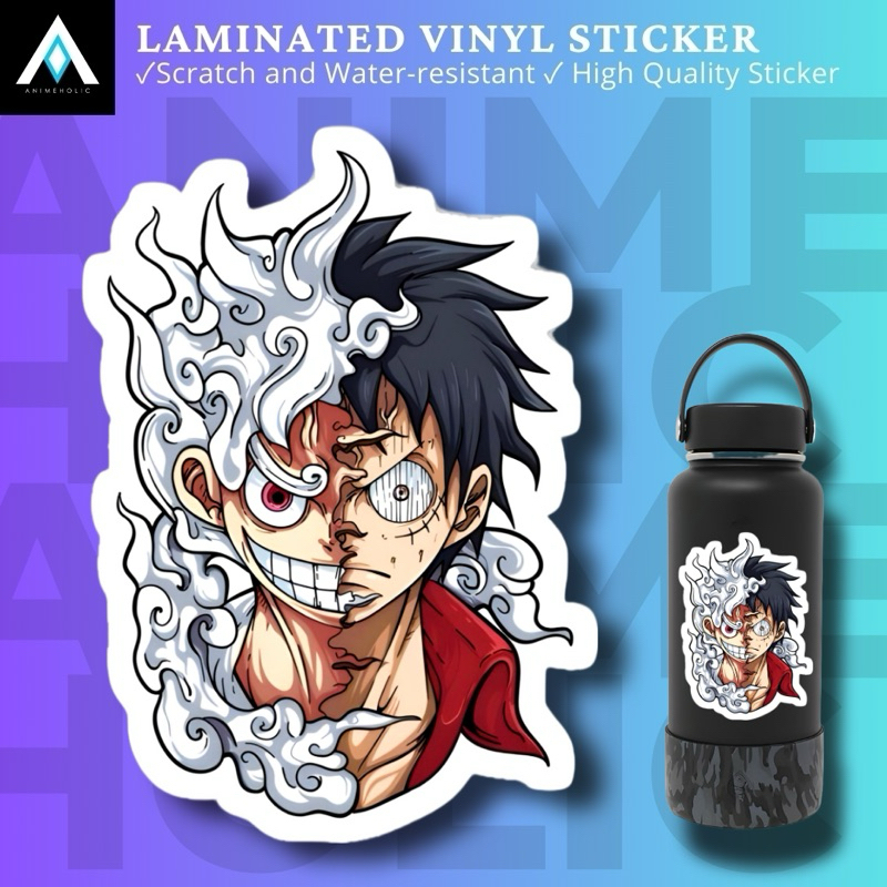 LUFFY GEAR 5 STICKER ONE PIECE MONKEY D LUFFY LAMINATED VINYL STICKERS ...