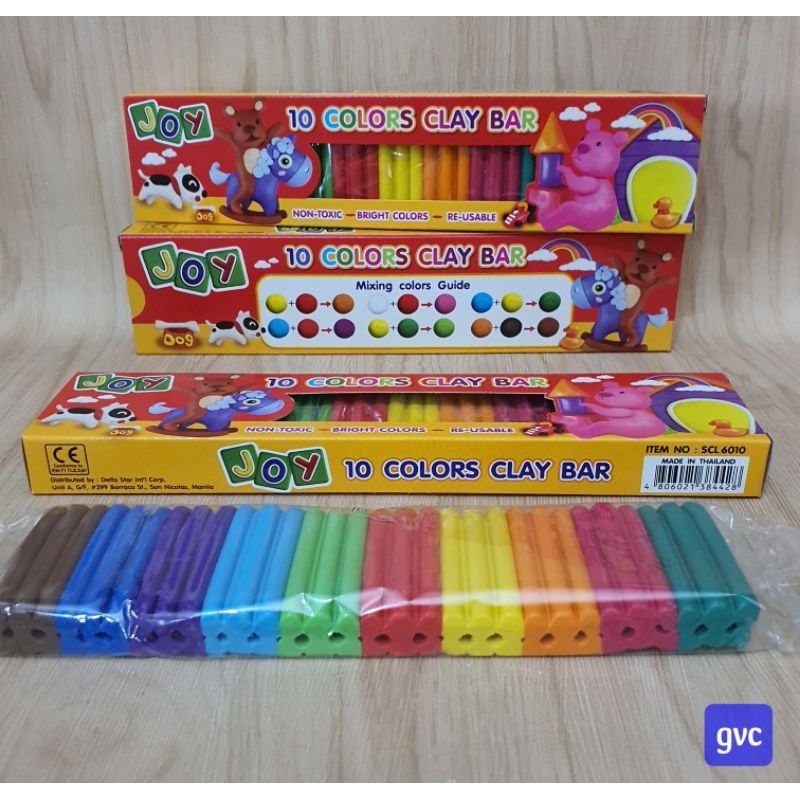 Joy 10 Colors Clay Bar. SCL 6010 ( 1 set ) | Shopee Philippines