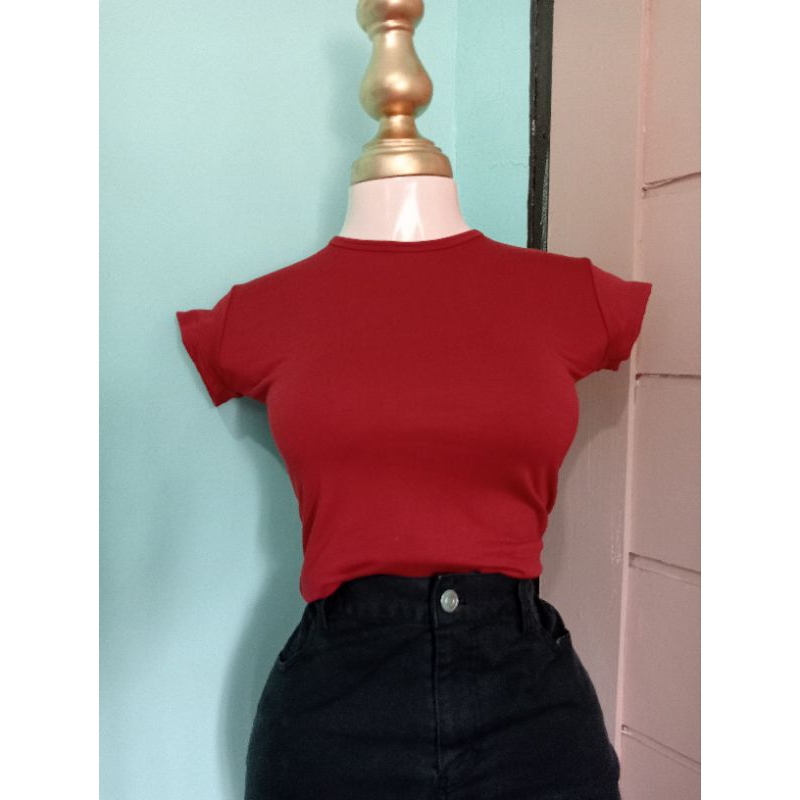 MLCollection Double Lining Full Length Body Hugging Top | Shopee ...