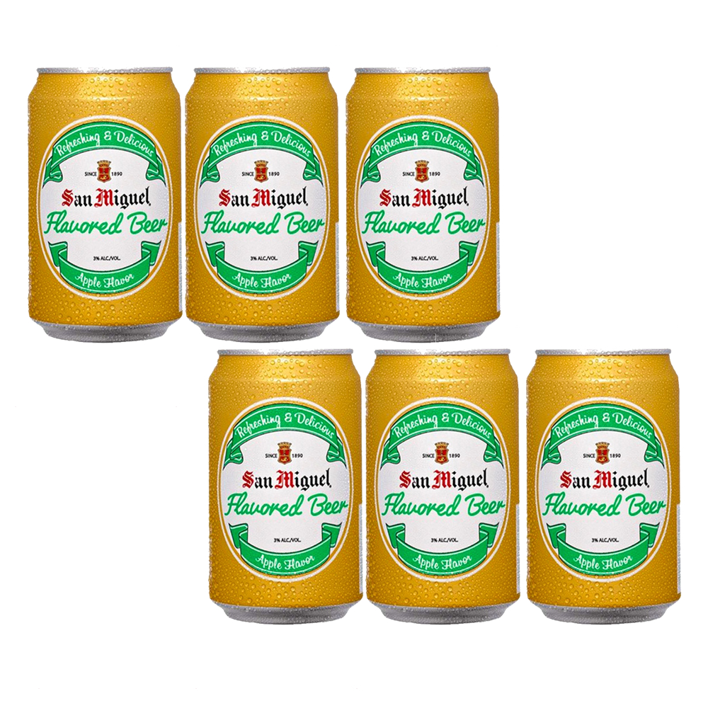 San Miguel Flavored Beer Apple Can 330ml x6 | Shopee Philippines