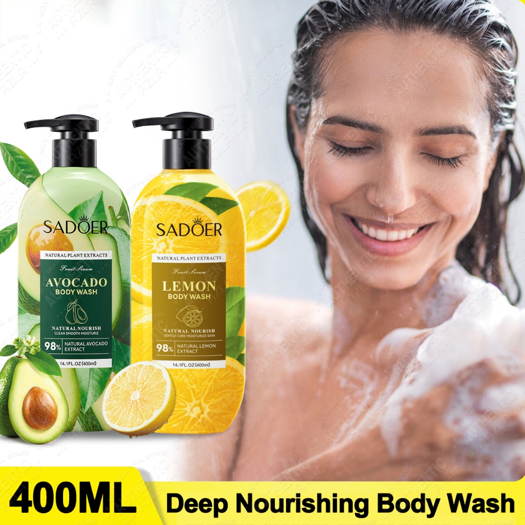 Avocado Body Wash Deep Cleansing Moisturizing Gentle Nourishing Skin Lemon Scented Shower Gel ...