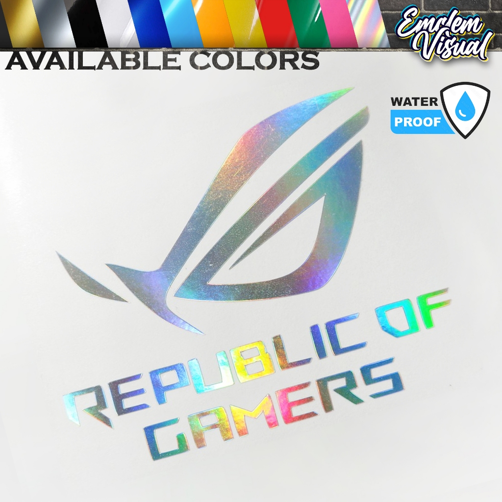 Republic of Gamers VINYL STICKER holographic decal for pc case, laptop ...