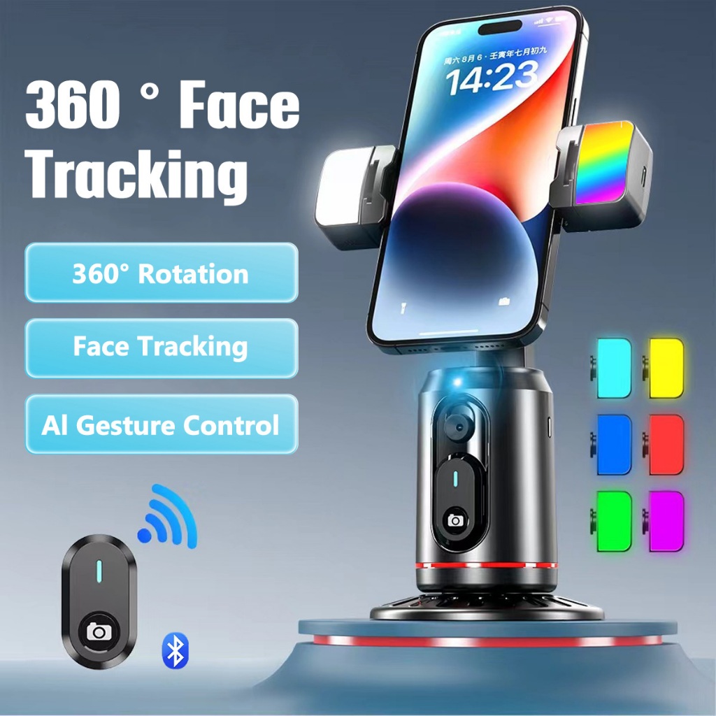Auto Face Tracking Phone Holder 360 Rotation Gimbal Stabilizer seguimiento Bluetooth AI with ...
