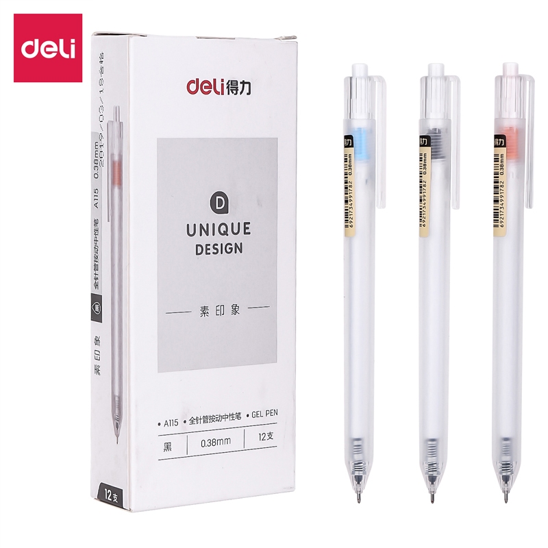 Deli 12Pcs/Set Black Signature Gel Pen 0.5mm Office Ballpoint Pen ...