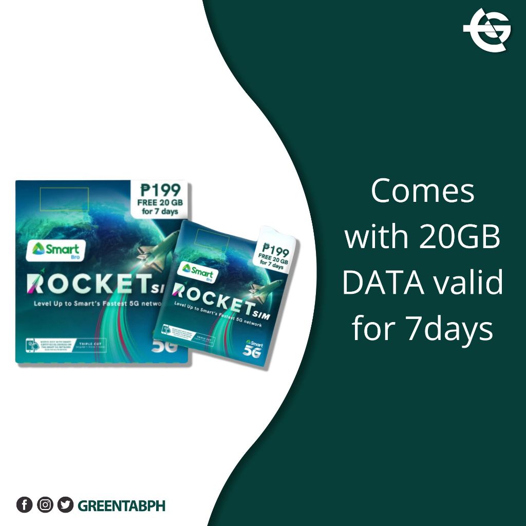 ROCKET SIM WITH FREE 20GB FOR 7DAYS | Shopee Philippines