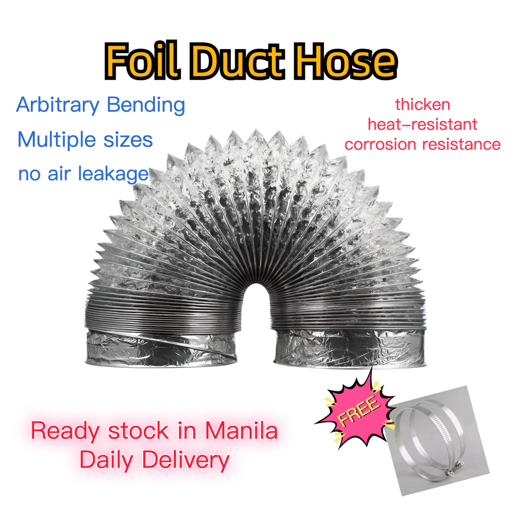 3M 5M Aluminum Foil Retractable Ventilation Duct Insulation Duct Hose ...