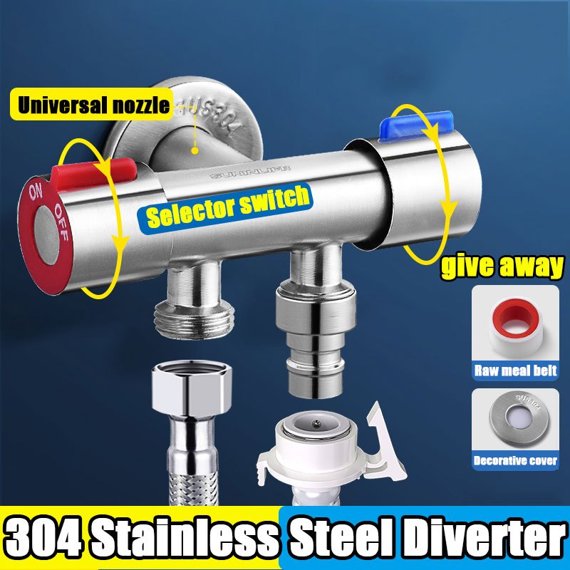 304stainless steel One-in Two-out Shunt triangle valve Multifunction ...