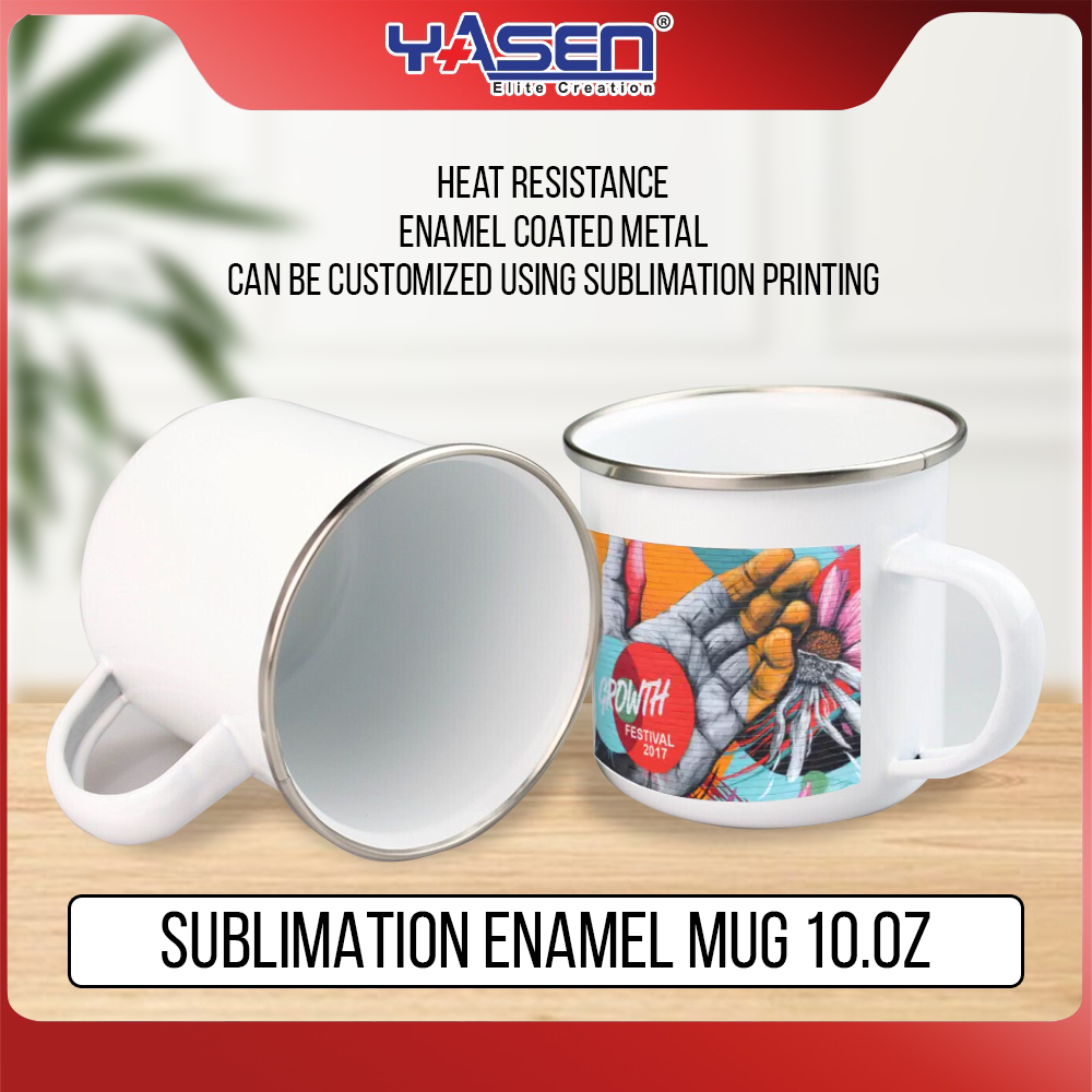 Enamel Mug 10oz Camping Mug Subli-Coated Plain White Mug Personalized ...