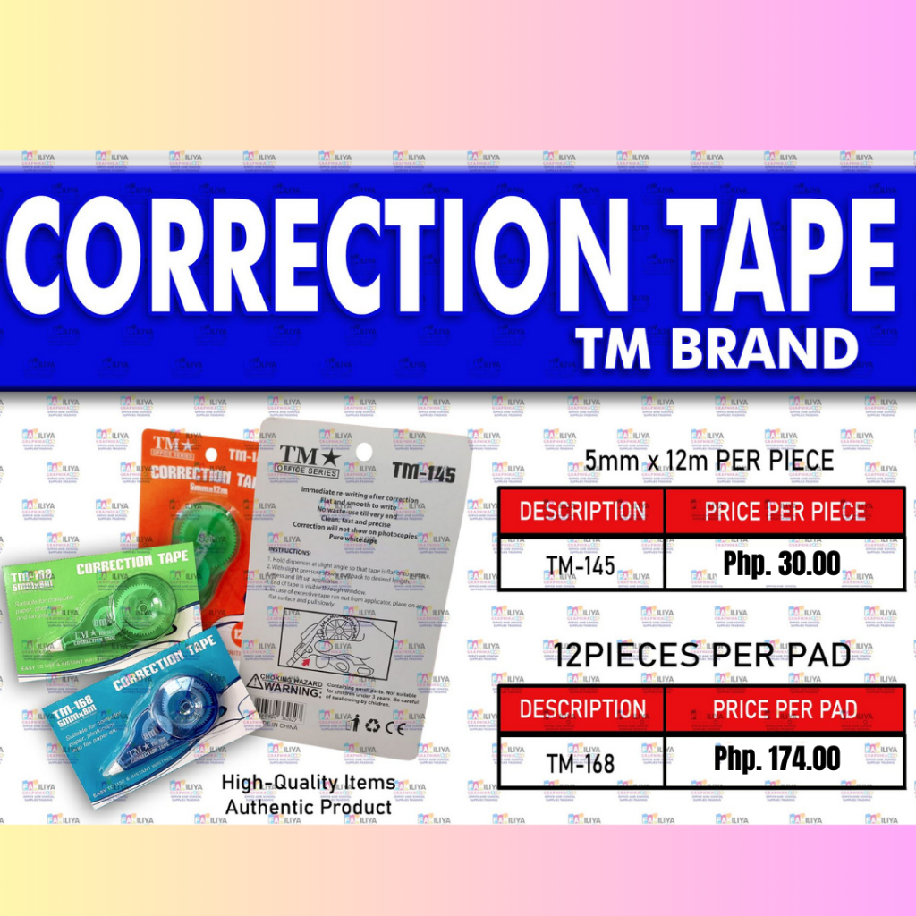 TM Correction Tape PER PC | Shopee Philippines