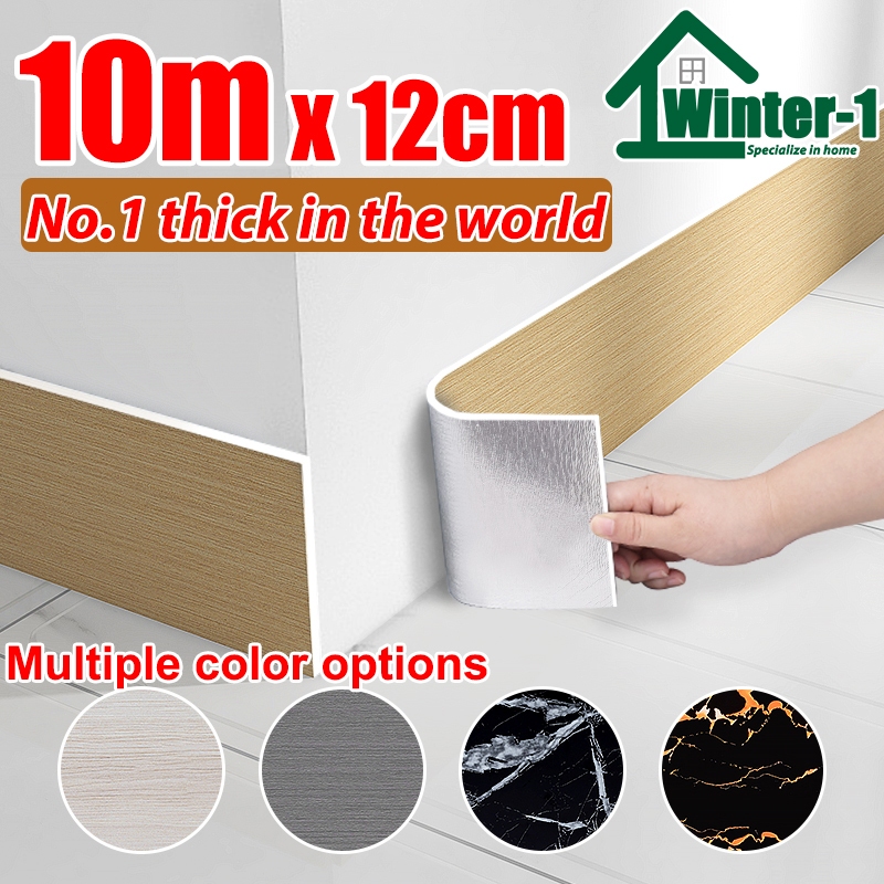 10Mx12cm Self-Adhesive skirting line wall sticker wood sticker ...