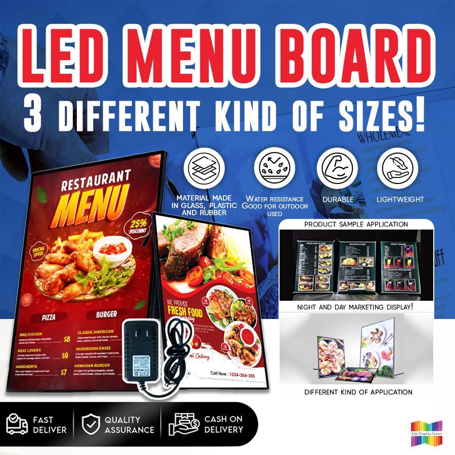 KGS LED Menu lightbox Table Stand for Milktea Shops, Restaurant, Cafe's ...