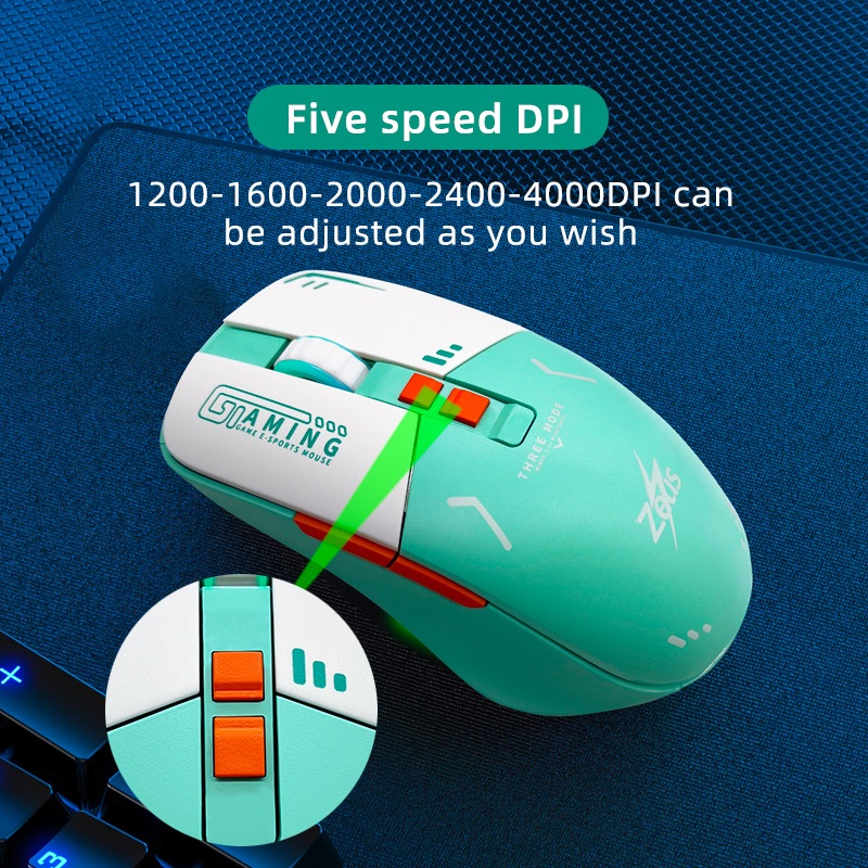 Zeus Meka Style 2.4G Wireless Mouse Rechargeable Mechanical Like Office ...
