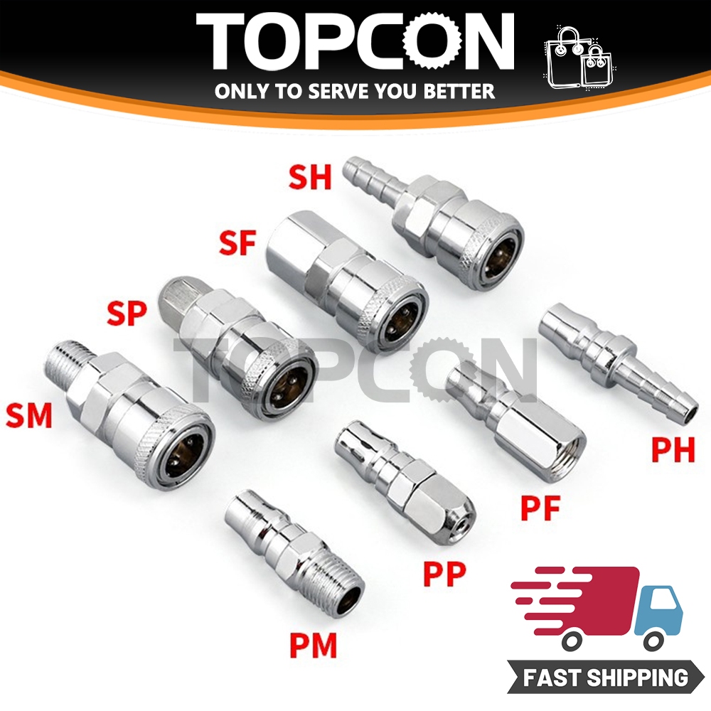 Metal Quick Coupler Heavy Duty Air Hose Connector Fittings PP, PF, PH, PM, SP, SF, SH, SM (20/30 ...