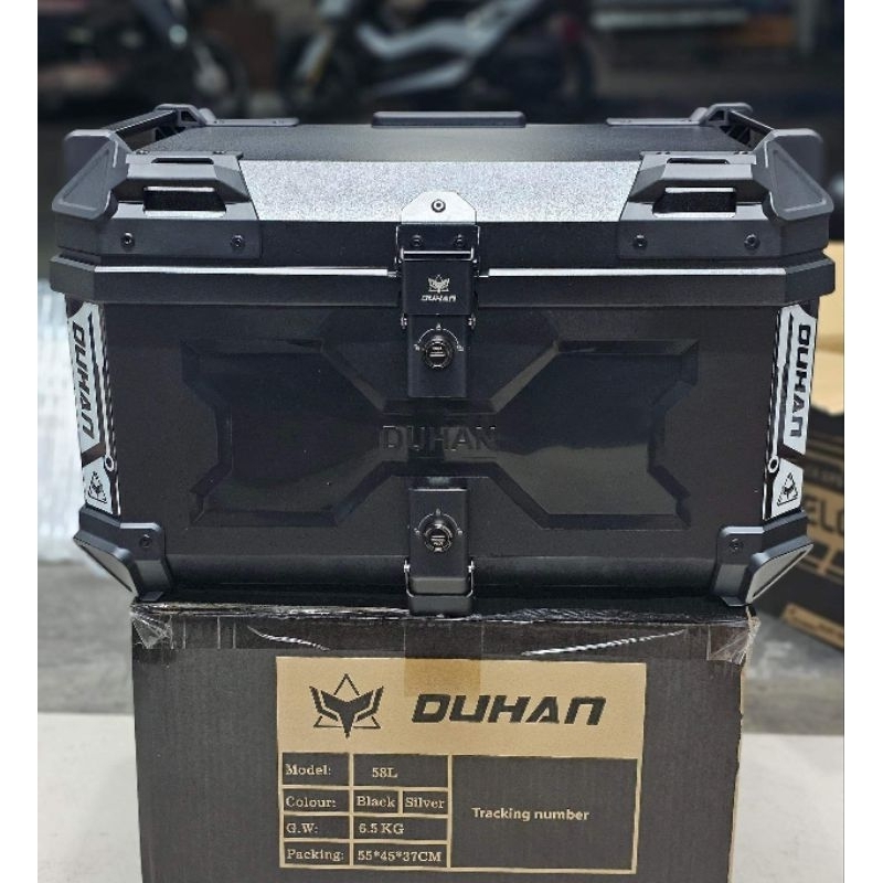 DUHAN 58L abs plastic topbox fit 2 fullface helmet | Shopee Philippines