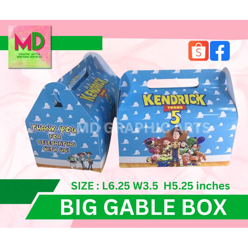 Personalized Big Gable Box for Party Souvenir and Give Aways | Shopee ...