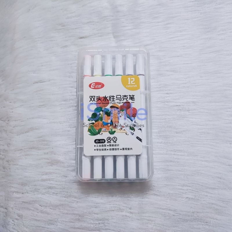 JD-512 Water-based (Twin-Tip) Marker (12colors) | Shopee Philippines