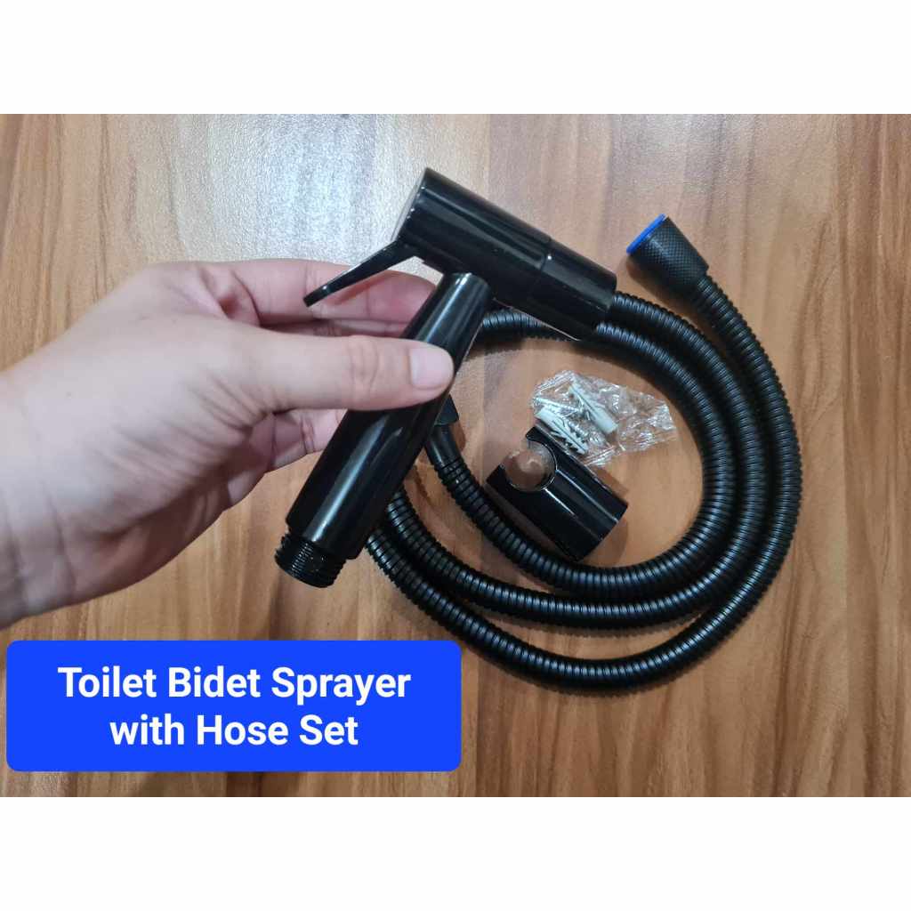 Bathroom Sprayer Black PVC Bidet Toilet Comfort Room Black Sprayer ...