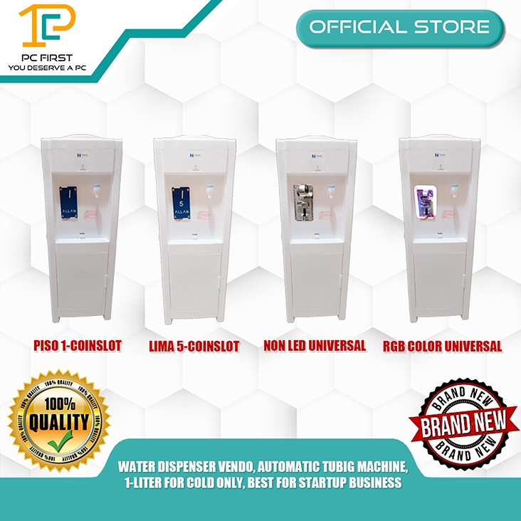 PC FIRST WATER DISPENSER VENDO, AUTOMATIC TUBIG MACHINE, 1-LITER FOR ...