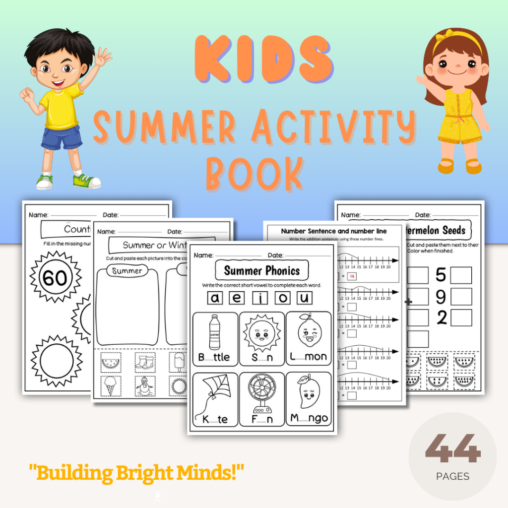 Kids Summer Activity Book Kinder Workbook Kids Busy Book | Shopee ...