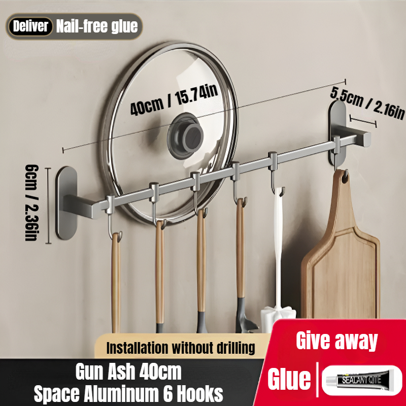 Kitchen Hook Wall-mounted Rack Non-rust Knife Utensil Holder Cooking ...