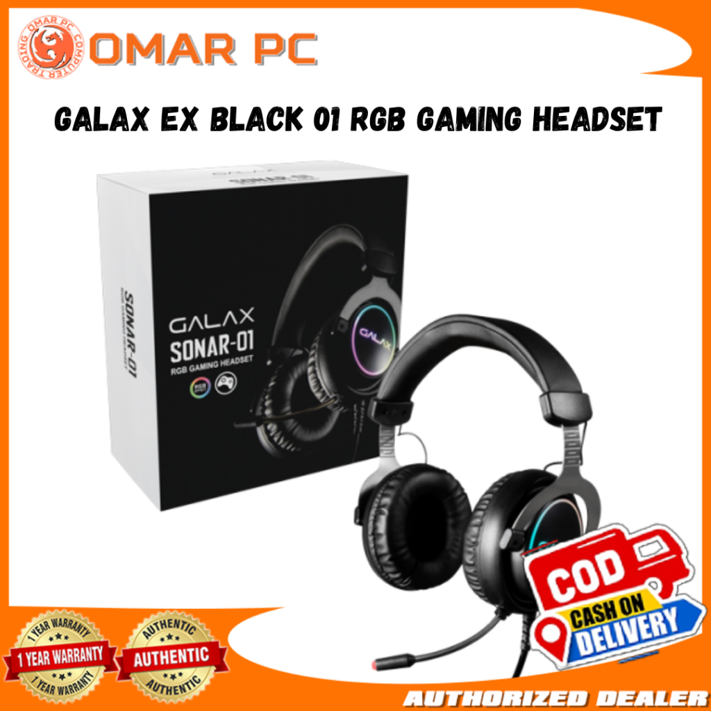 GALAX EX BLACK - 01 RGB GAMING HEADSET RGB RAINBOW LIGHT | Shopee ...
