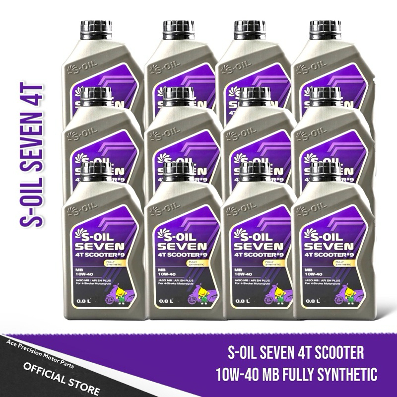 S-OIL SEVEN 4T SCOOTER 10W-40 800ML/1L x 12PCS FULLY SYNTHETIC | Shopee ...