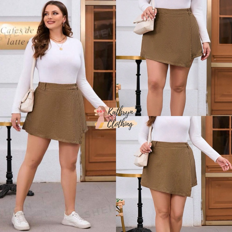 Kathryn PLUS SIZE Palda Short Corduroy Korean Inspired Skorts for Women ...
