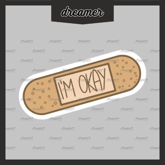 IM OKAY BANDAID STICKER BOMB WATERPROOF STICKERS LAMINATED WEATHER ...