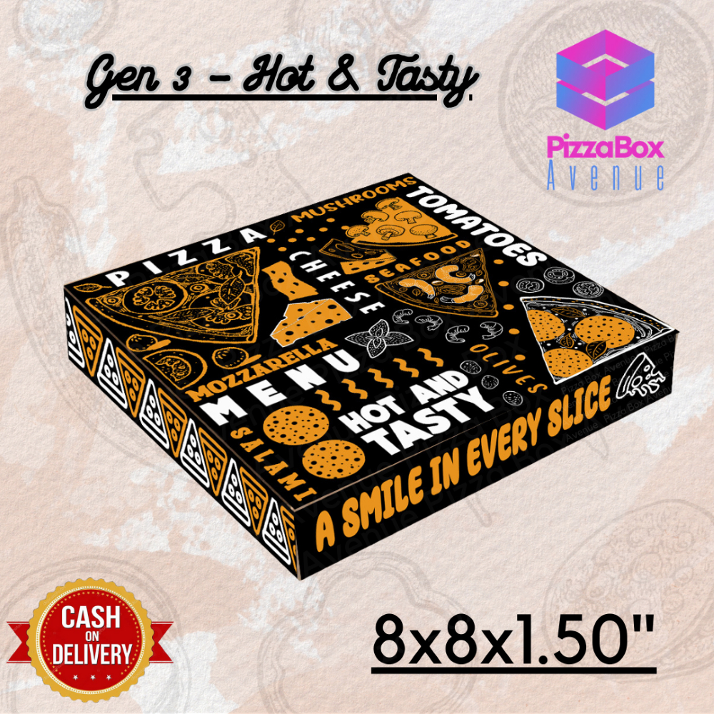 PIZZA BOX CORRUGATED - 8 inches BLACK (50pcs/bundle) | Shopee Philippines