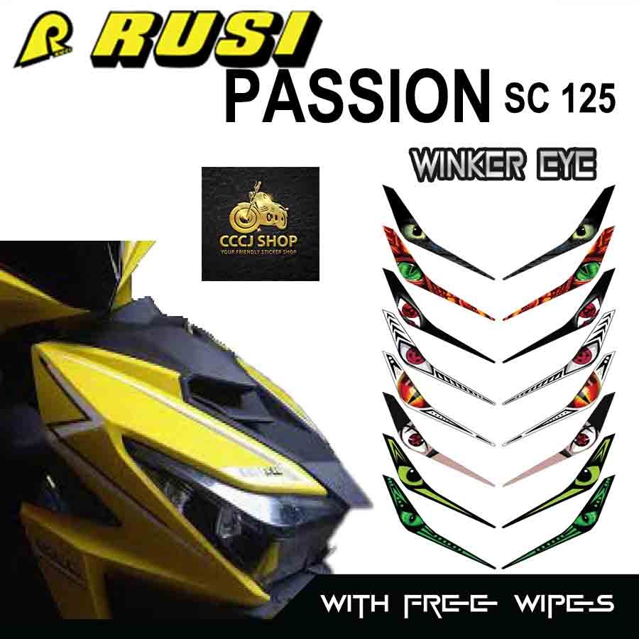 RUSI PASSION SC 125 CARB WINKER EYE STICKER/TRANSPARENT/TRANSLUCENT ...