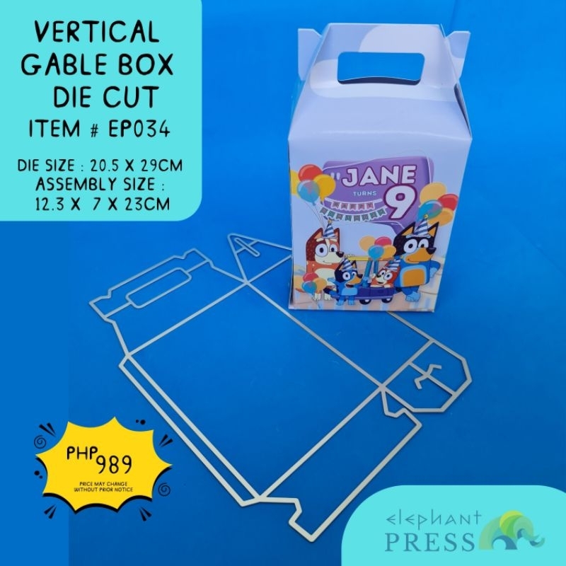 (READY STOCK) *EP034* VERTICAL GABLE BOX CARBON STEEL METAL DIE CUT ...