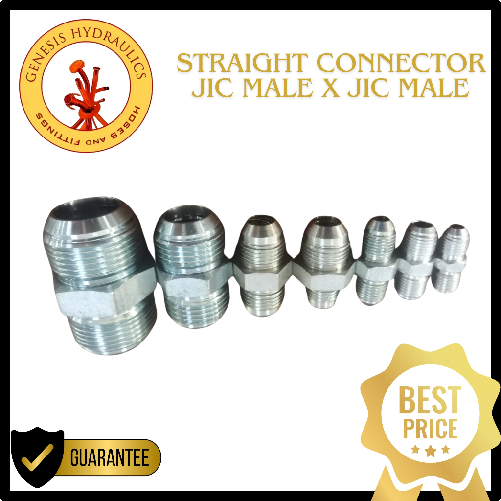 JIC Male x JIC Male Hydraulic Adaptor Straight | Shopee Philippines
