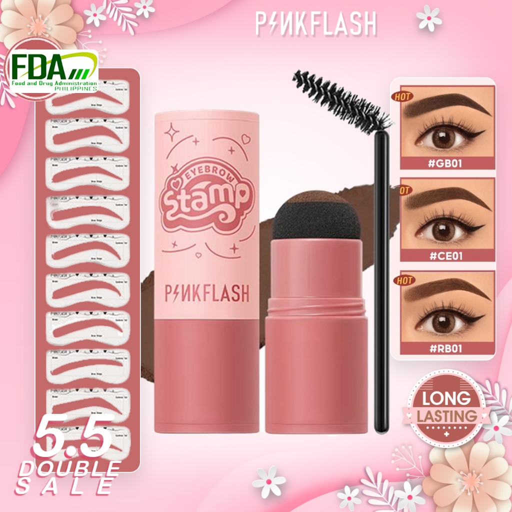 PINKFLASH 3 IN 1 Multi-use Waterproof Eyebrow Powder Cushion Stamp with ...