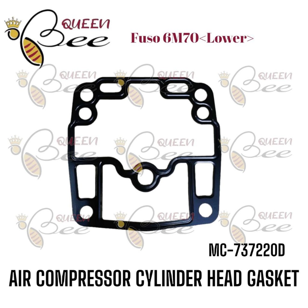 QUEENBEE FUSO 6M70 AIR COMPRESSOR CYLINDER HEAD GASKET ME-737220D LOWER ...