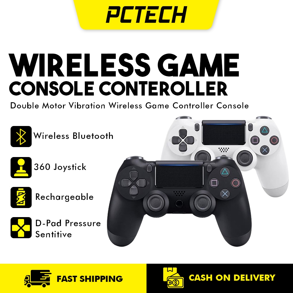 Double Motor Vibration Wireless P4 Game Controller Bluetooth Console Joystick Gamepad | Shopee ...