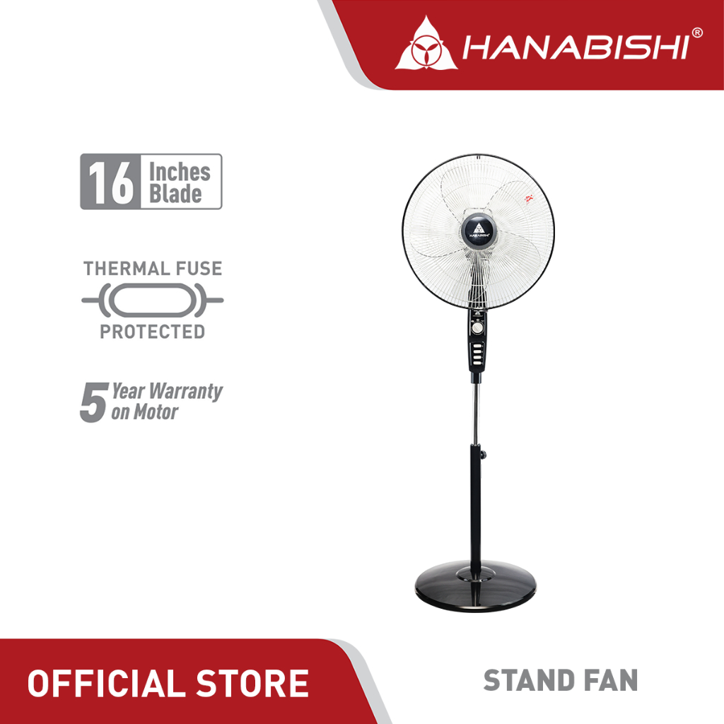 Hanabishi Stand Fan HDC16SFBLK | Shopee Philippines