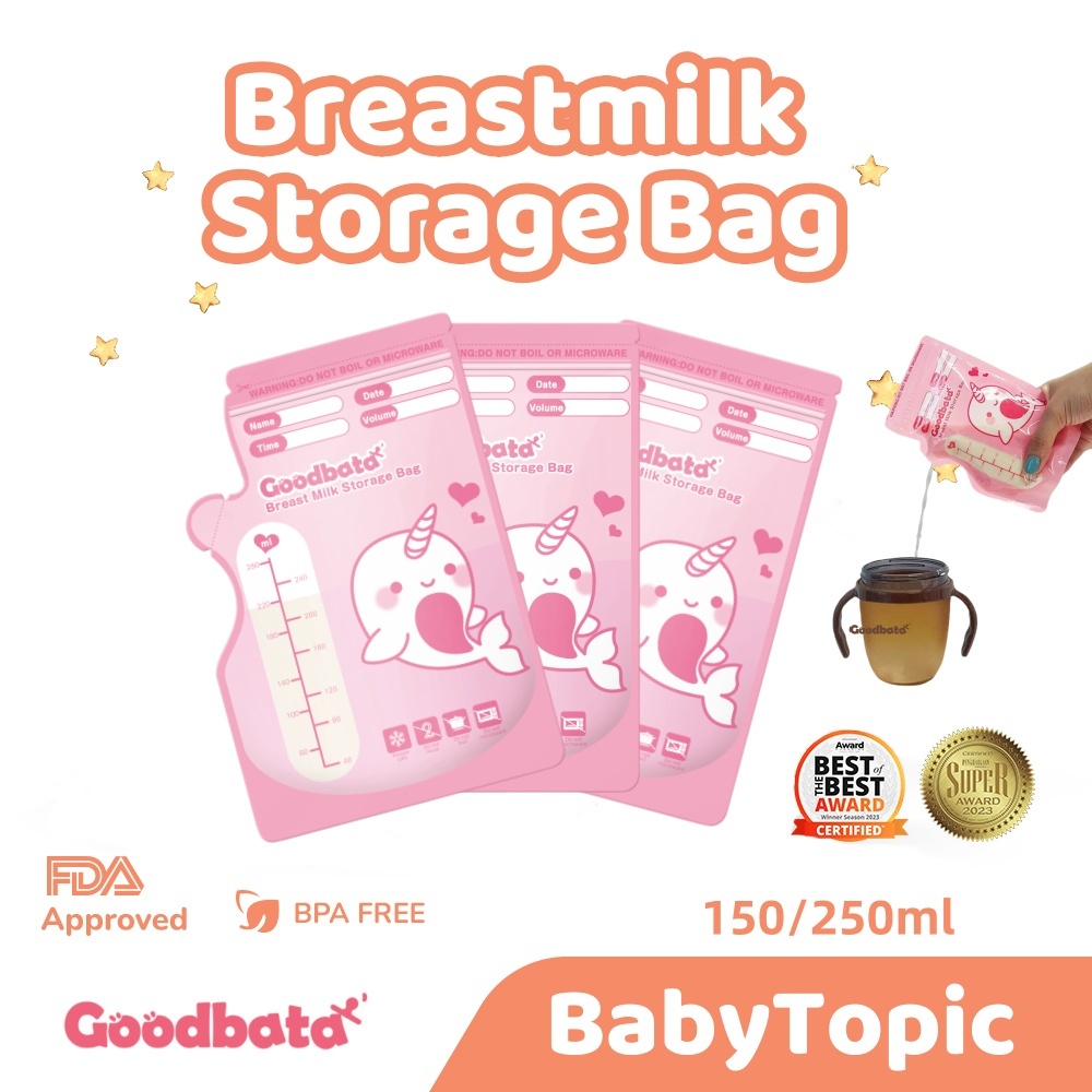 【Goodbata】 Breast Milk Storage Bag 250ML/8OZ 30/15/5/1PCS Dual-Track ...