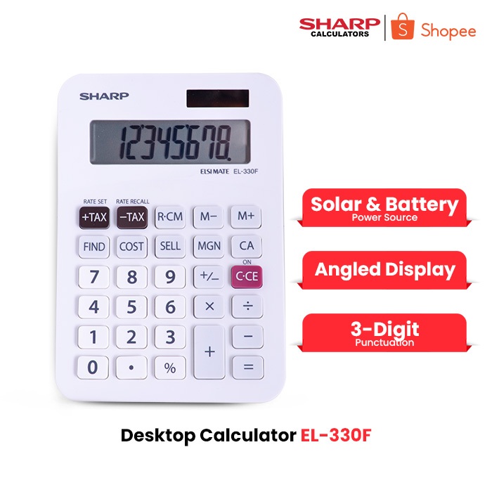 Sharp Semi Desktop Calculator EL-330F | Shopee Philippines