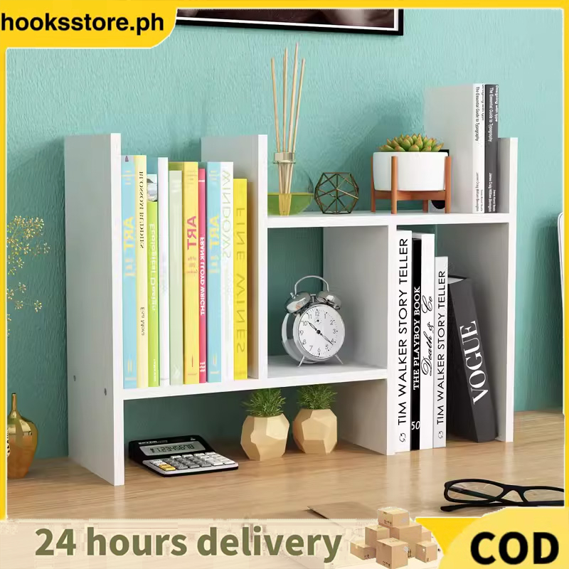 ¥COD¥ Tabletop Bookshelf Multi-Functional Wooden Storage Rack DIY ...