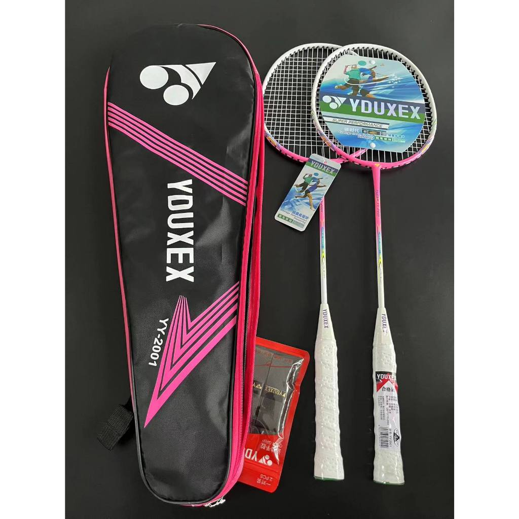2pcs Badminton Racket Set Professional Double Racket With Over Grip For ...