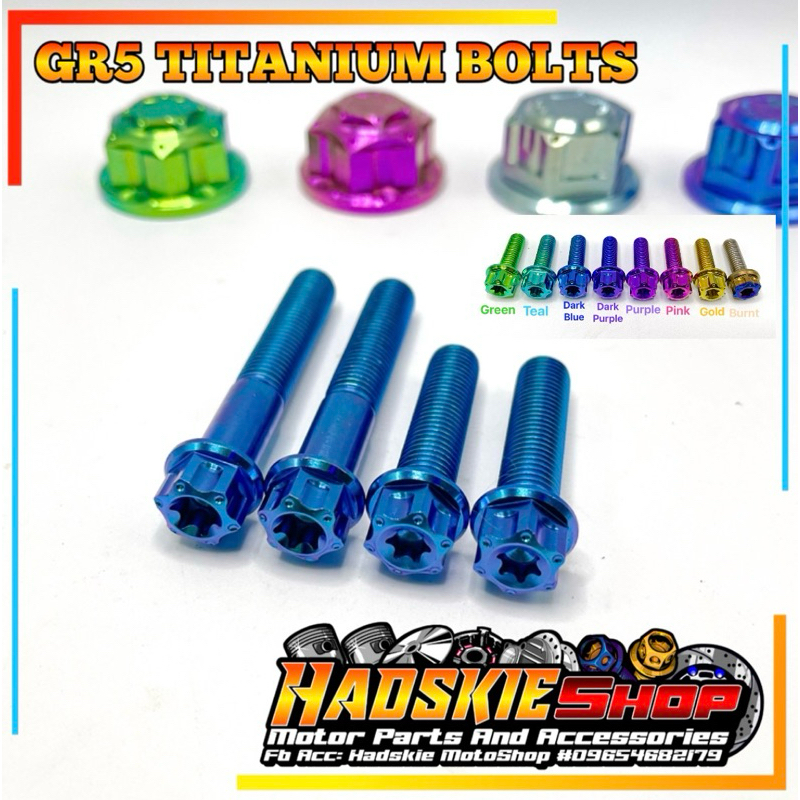 REAL TITANIUM GR5 CLICK 125/150i SWING ARM & PIPE BOLTS SET (4pcs ...