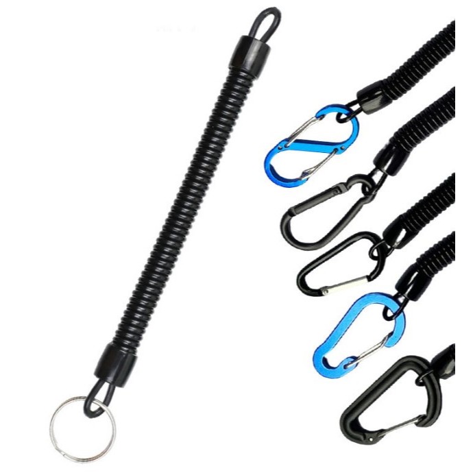 Heavy Duty Retractable Coil Spring Keychain Safety Spring Coil Lanyard ...