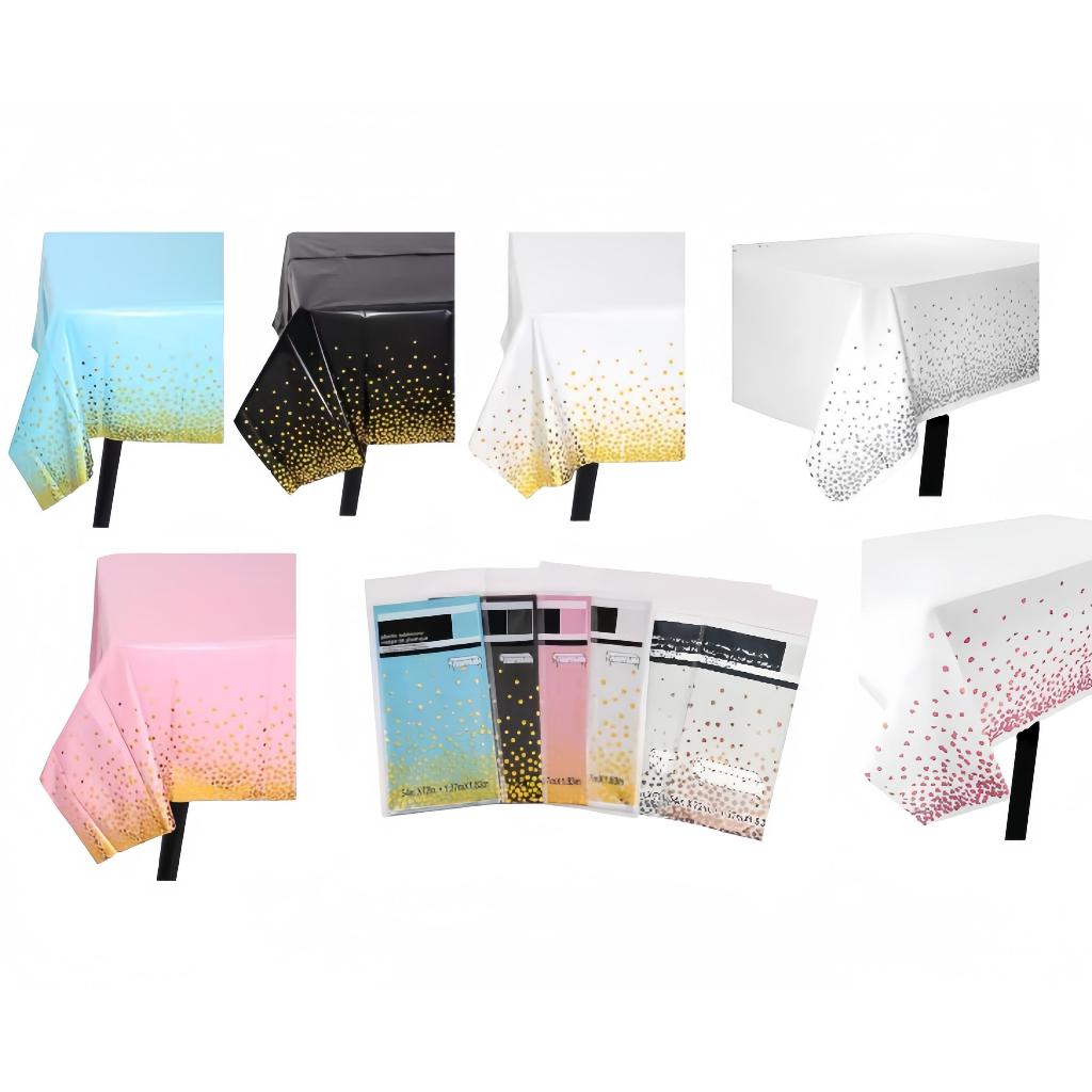 Disposable Table Cover Bronzing Dots Birthday Party Needs Wedding ...
