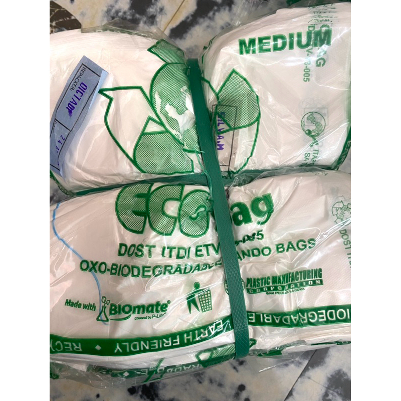 1 Bundle (1,000 pcs) Eco plastic Medium sando bag biodegradable white ...