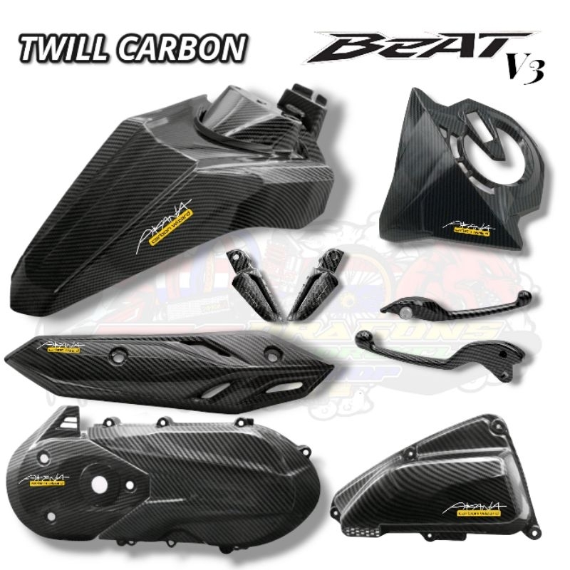 NEW! Honda beat v3 carbon twill hydro dip parts | Shopee Philippines