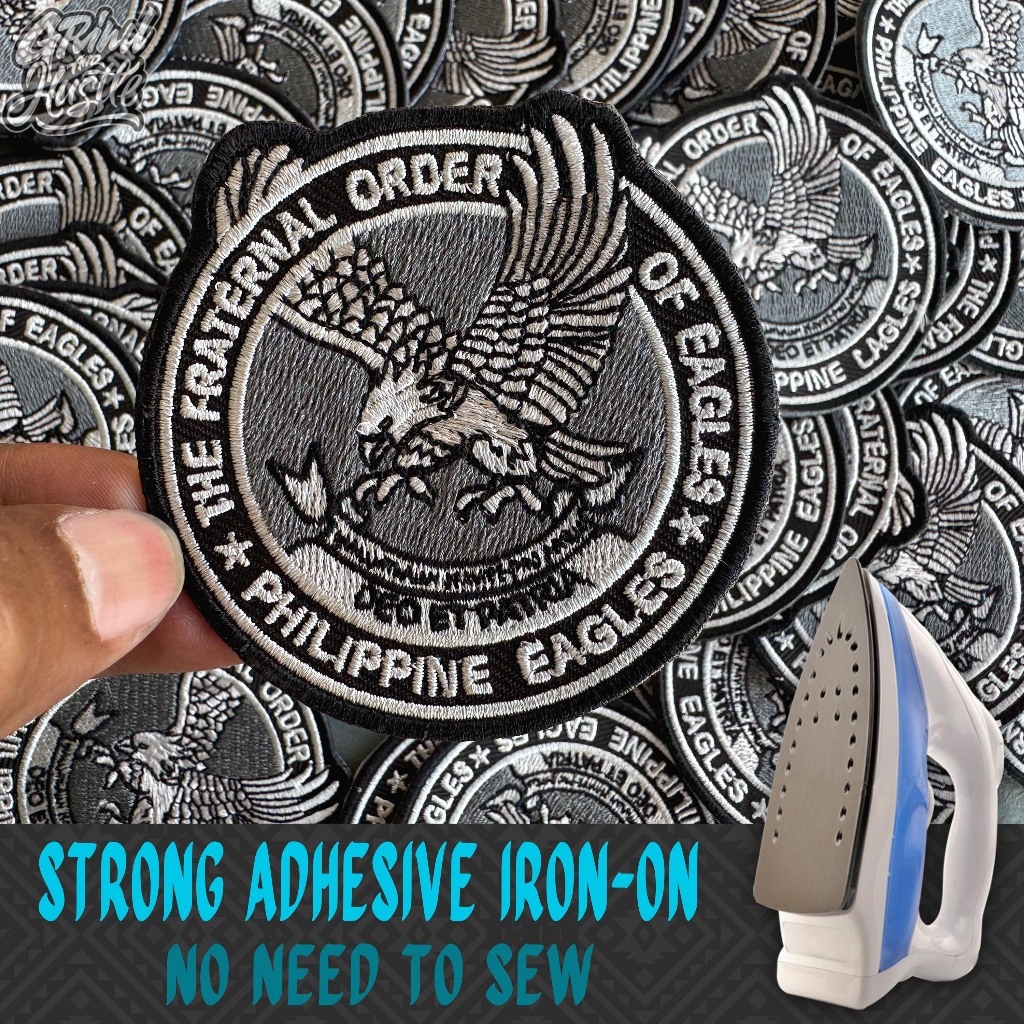 Eagles Patch - The Fraternal Order of Eagles Gray Embroidered Patches TFOE (Strong Iron-on ...