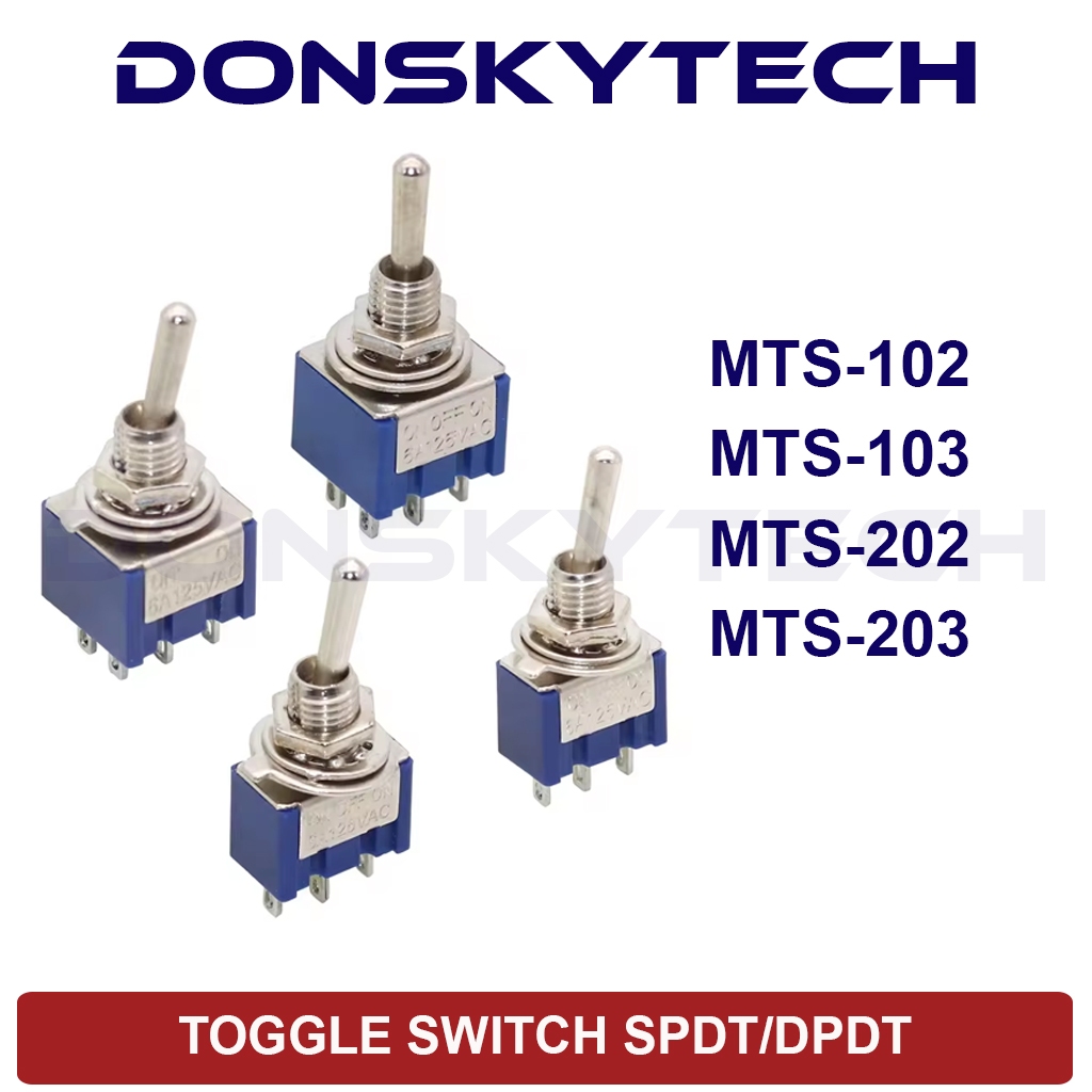 Toggle Switch Mini MTS-102 MTS-103 MTS-202 MTS-203 SPST SPDT DPDT 3 ...